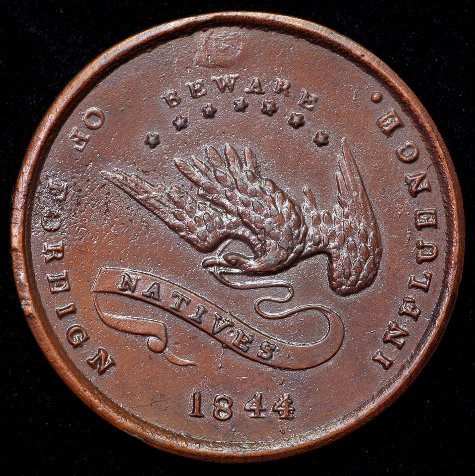 Electrotype 1844 Henry Clay Beware of Foreign Influence Flag Trampled ...