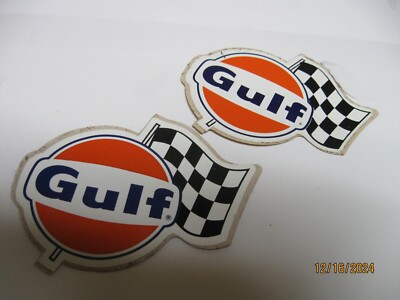 TWO Obsolete GULF Oil Company Original Vintage 1960's Racing Decal ...