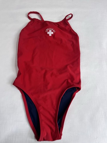 Lifeguard Bathing Suit Women Size 30 US XS 0/2 Red Pool Beach | eBay