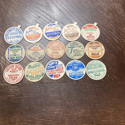 California Milk Bottle Caps Dairy Lot Of 15 | eBay