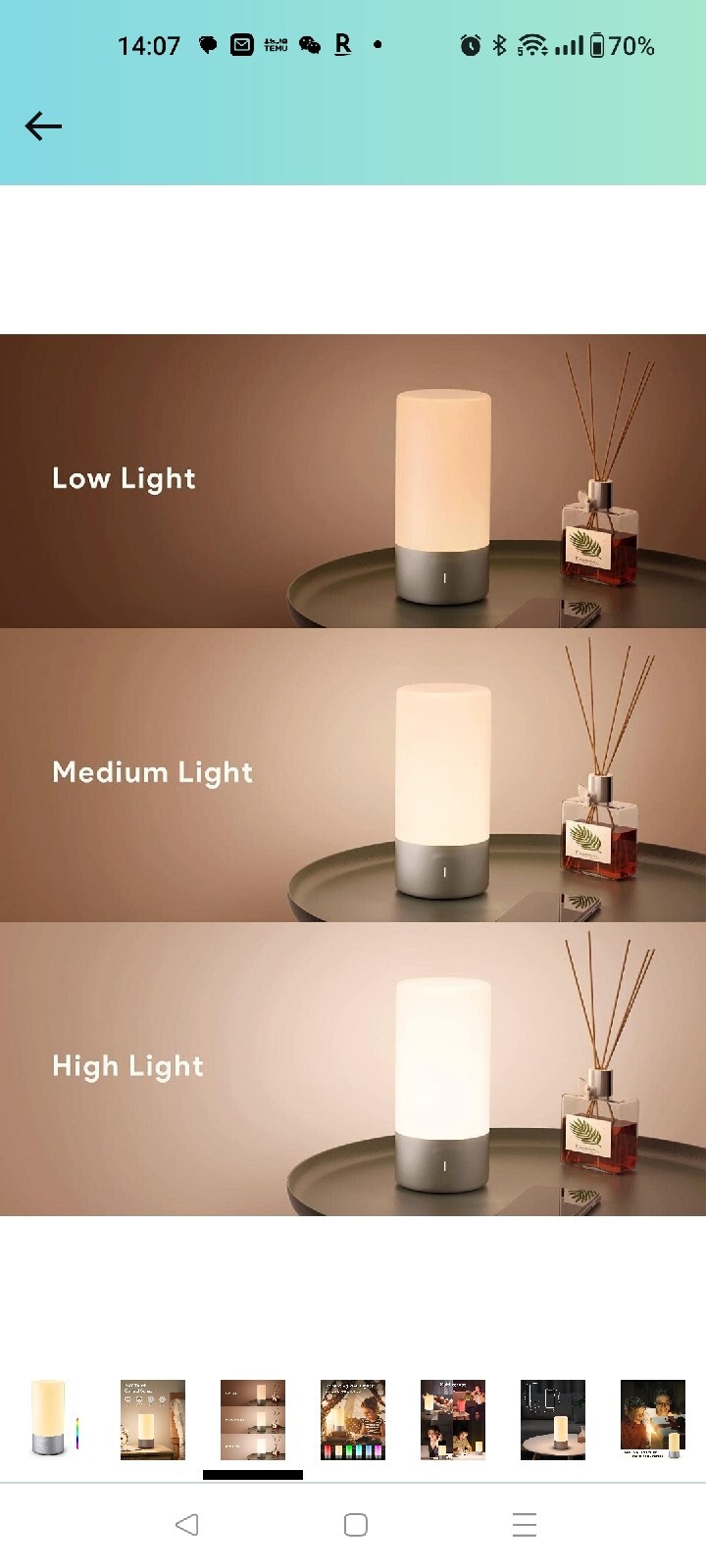 LED Table Lamp Touch Sensor Bedside Lamps Nightstand lamp, Night Light ...