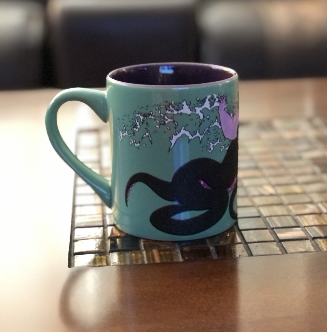 Disney Ursula Coffee Mug 14oz Cup Teal Purple Little Mermaid Glitter 3D ...