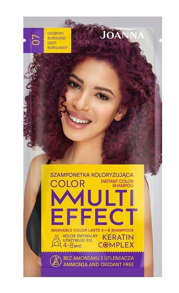 Joanna Multi Effect Keratin Hair Colour Shampoo Dye 4-8 Washes Sachet ...