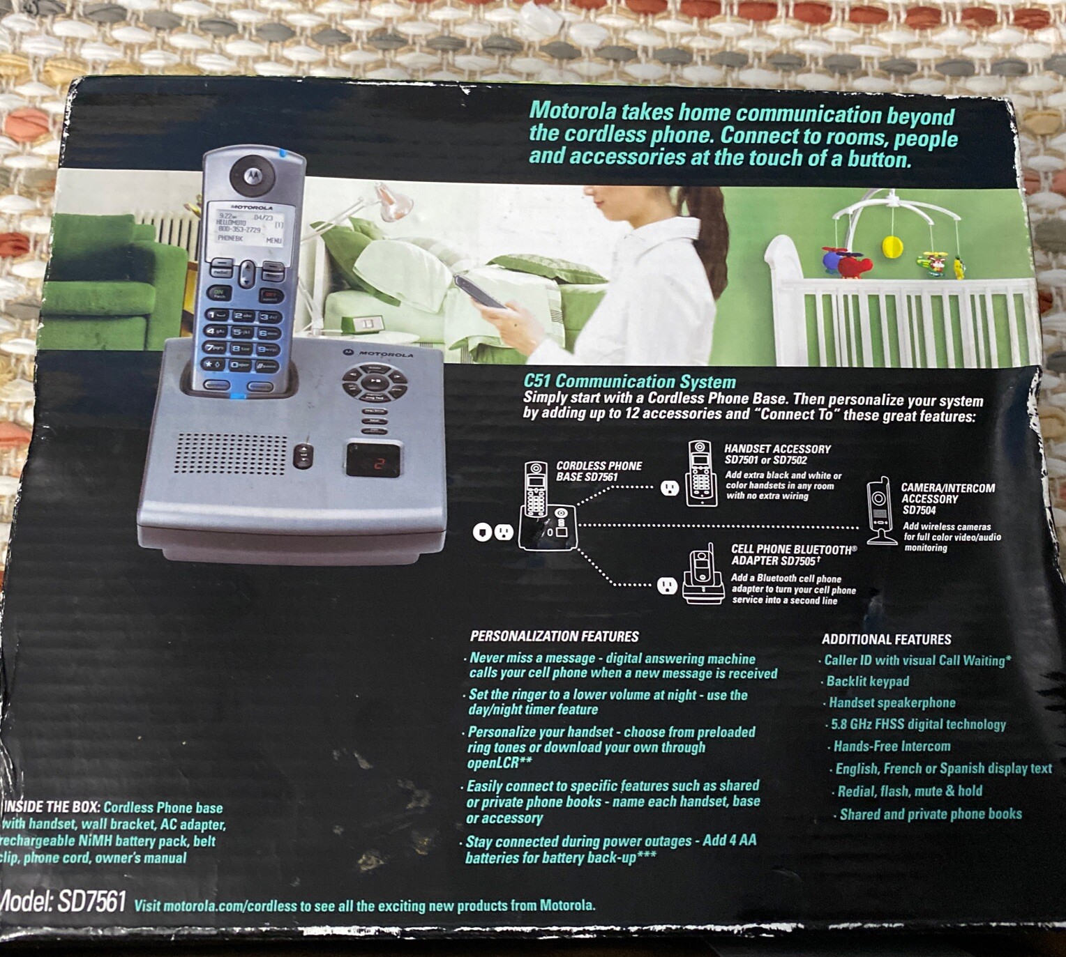 Motorola model number C51 5.8 GHz digital phone w answering machine ...