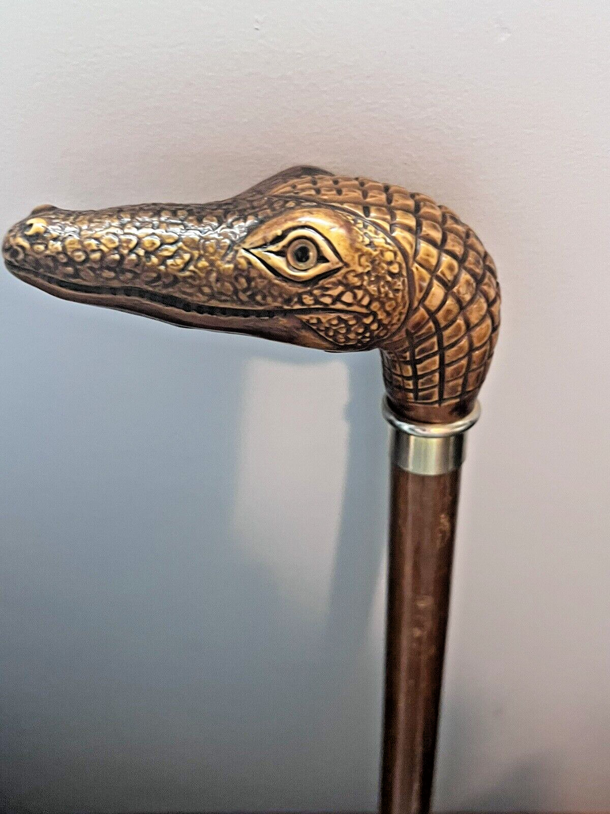 Rare Vintage Crocodile /Alligator /Wood Carved Cane /… - Gem