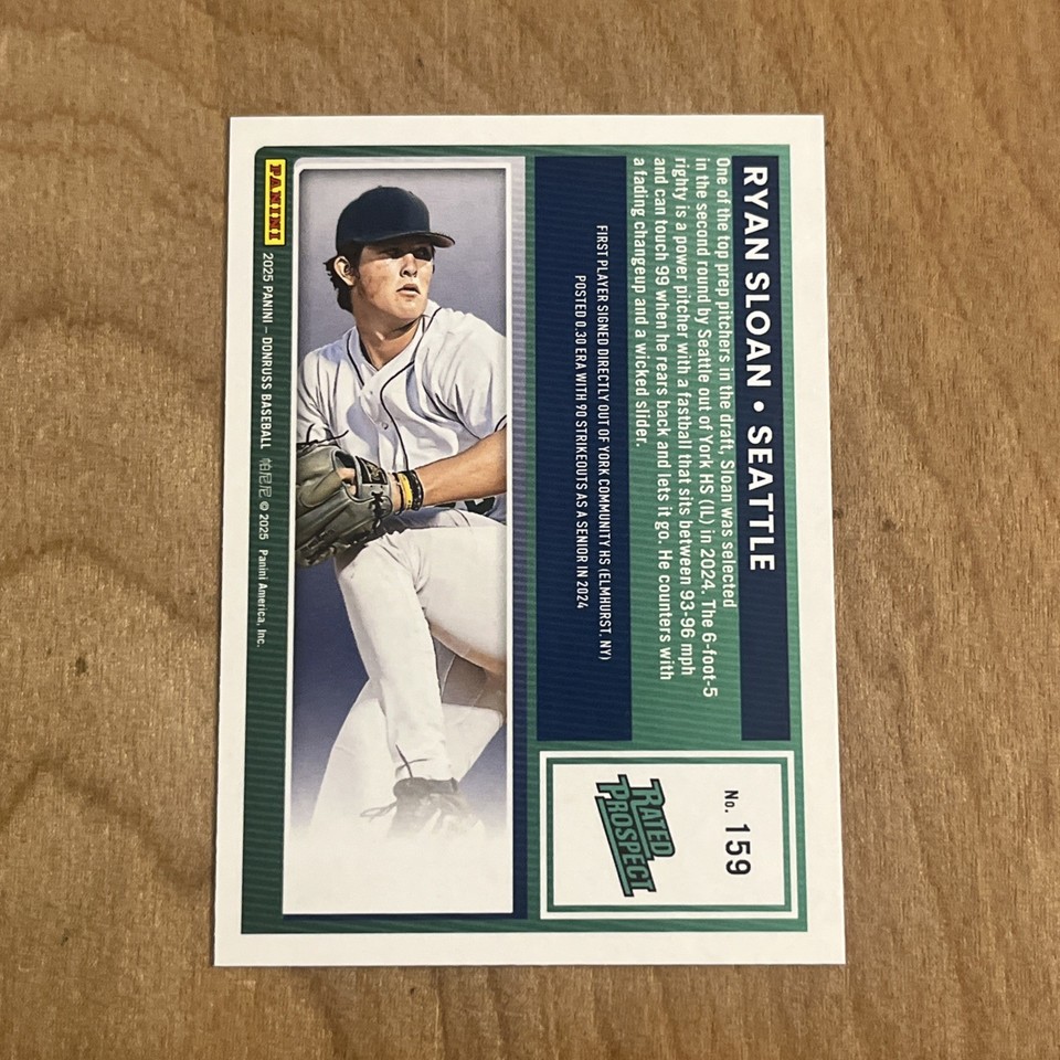 Ryan Sloan - 2025 Donruss #159 - Seattle Mariners Rated Prospect ...