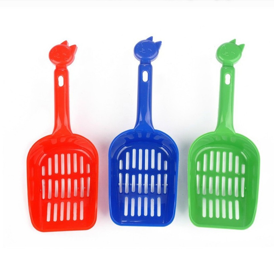 3pcs Plastic Cat Litter Box Poop Scoop Boxes Scooper Pet Sift ( Color ...