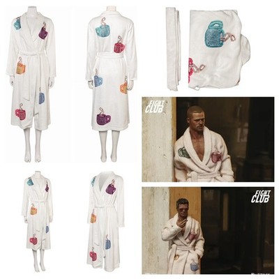 Fight Club The Narrator Jack Cosplay Costume White Bath Robe Carnival ...
