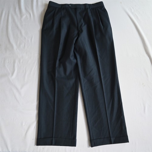 Jos A Bank 33x30 Blue Sharkskin Pleated Cuffed 100% WooMens Dress Pants ...