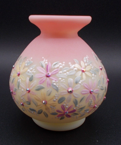 VICKI CURREN OOAK HAND PAINTEDBURMESE VASE 2009 with SWAROVSKI CRYSTALS ...