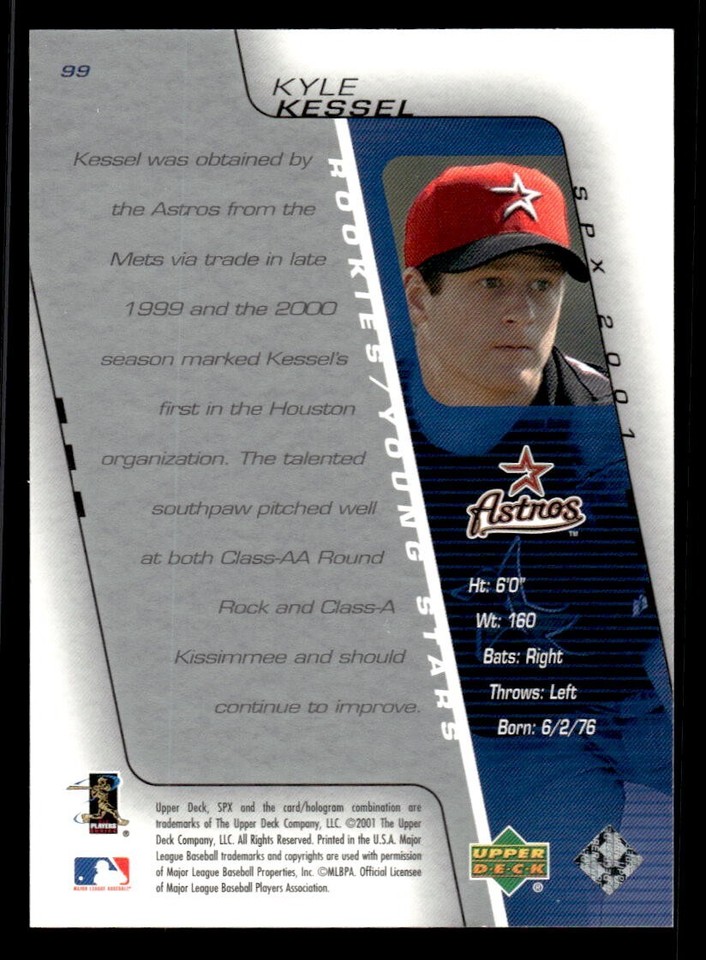 2001 SPx - Rookies/Young Stars Kyle Kessel #99 /2000 (RC) | eBay