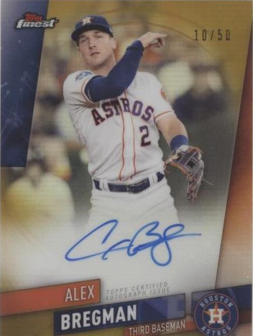 2019 Topps Finest - Autographs Alex Bregman #FA-AB Gold Refractor /50 ...