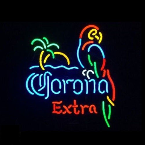 Corona Extra Beer Parrot Palm Tree Bird 17"x14" Neon Lamp Light Sign ...