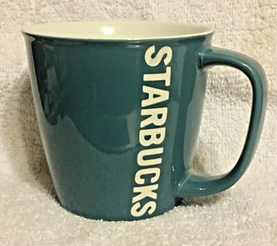 2010 Starbucks Light Blue Coffee Tea Mug Laser Etched White Lettering ...