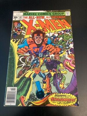 X-MEN #107 *Key Book!* 1977/Marvel (FN+) **Very Bright, Colorful ...