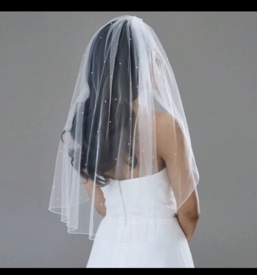 The Wedding - Pearls White Bridal Veil 35 Inch (90 Cm) | eBay