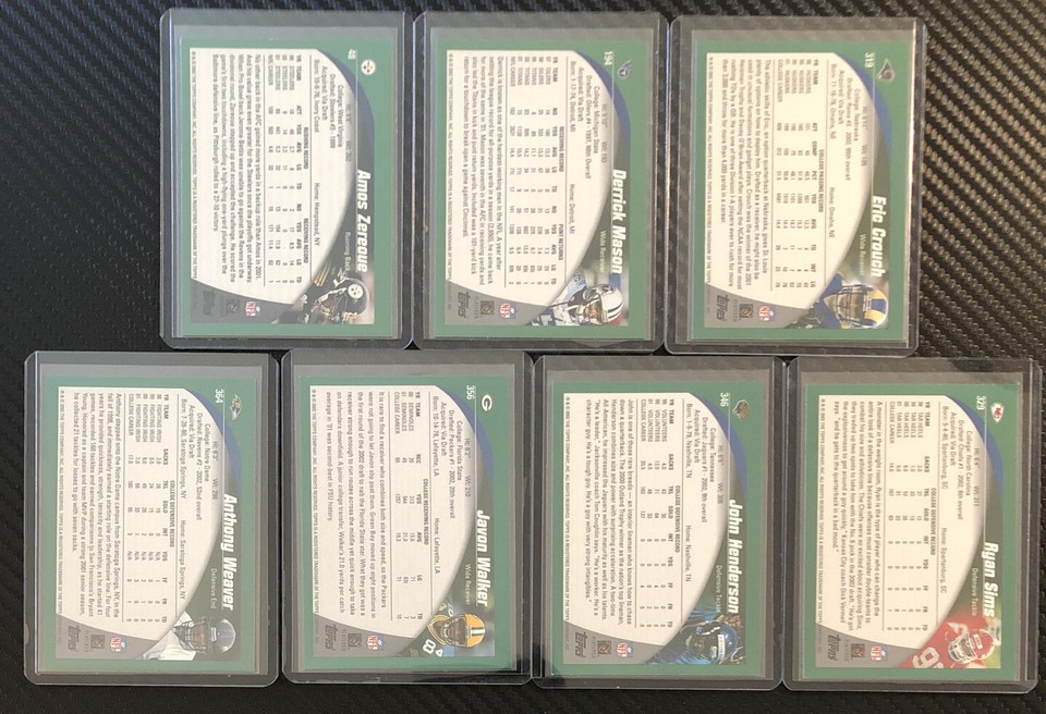 2002 Topps Football Cards Singles You Pick | eBay