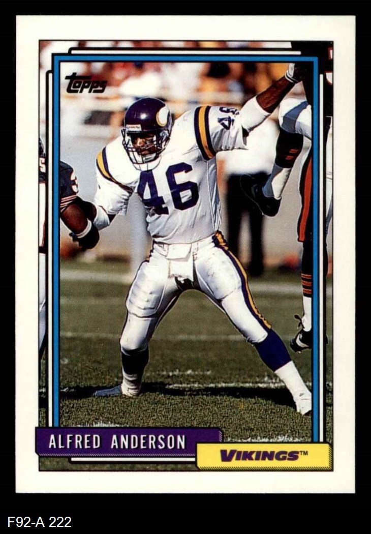 1992 Topps #222 Alfred Anderson Vikings Baylor 8 - NM/MT | eBay