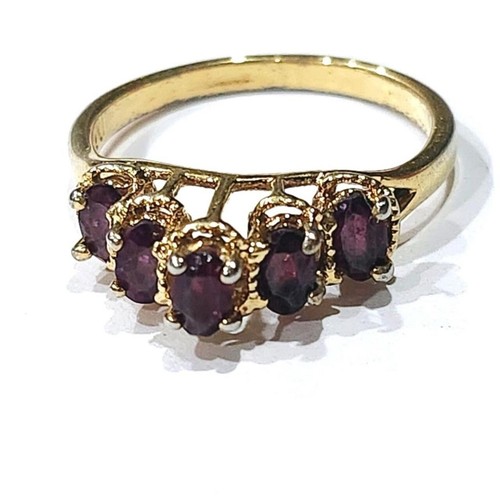 Beautiful "Vintage" 14K Gold Pl. & Ruby Ring by: Morning Sun (SZ: 9) | eBay