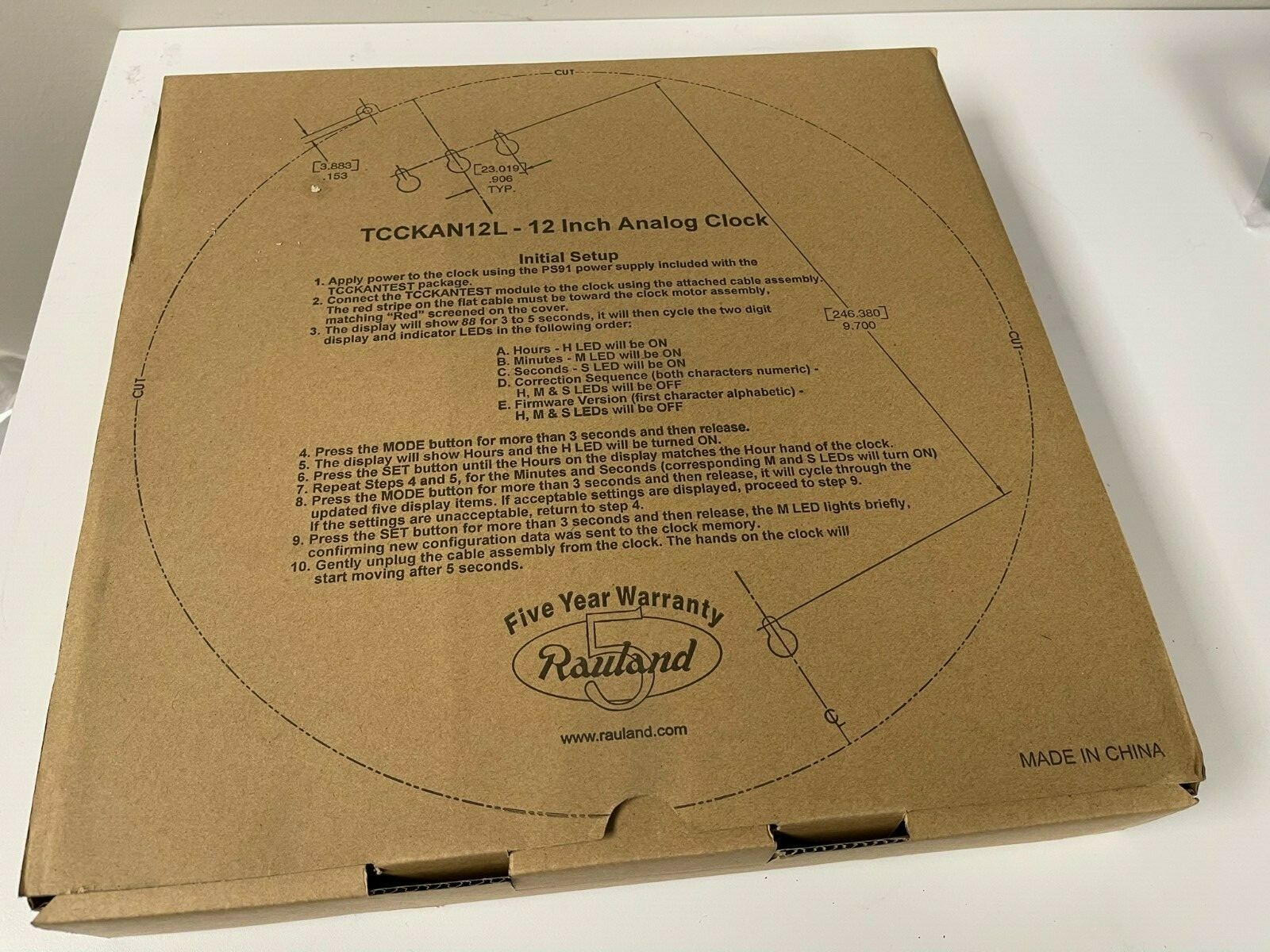 Rauland TCCKAN12L 12" Analog clock "New" | eBay