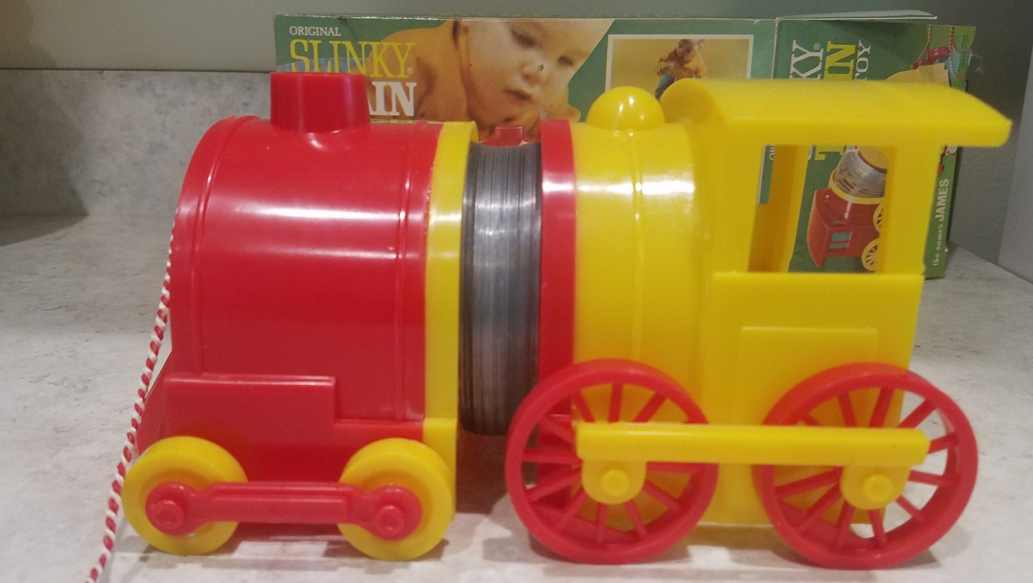 Vintage Slinky Train Pull Toy Collectible with box | eBay