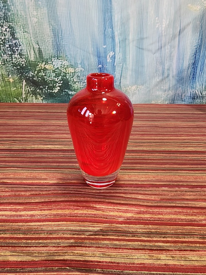 Vintage Blown Glass Ruby Red Bud Vase Poland Unmarked | eBay