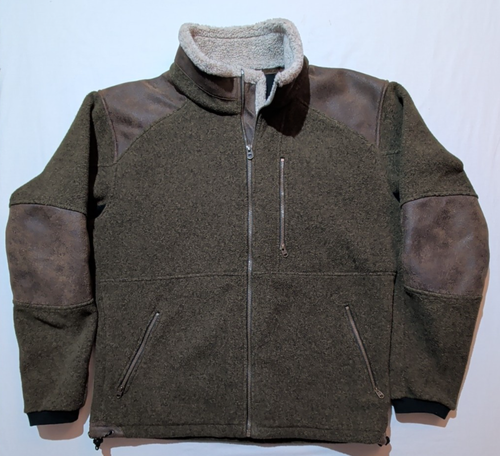 Kuhl Fleece Jacket Mens XL Green Brown Alpenwurx Sherpa Full Zip Hiking ...