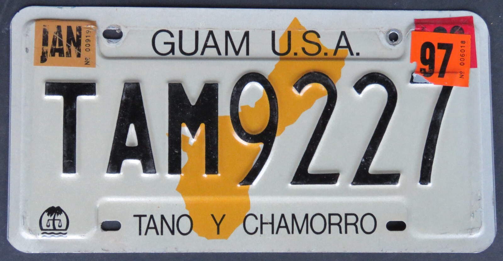 GUAM GOLD MAP license plate 1995 - 2016 YOUR CHOICE OF NUMBERS | eBay