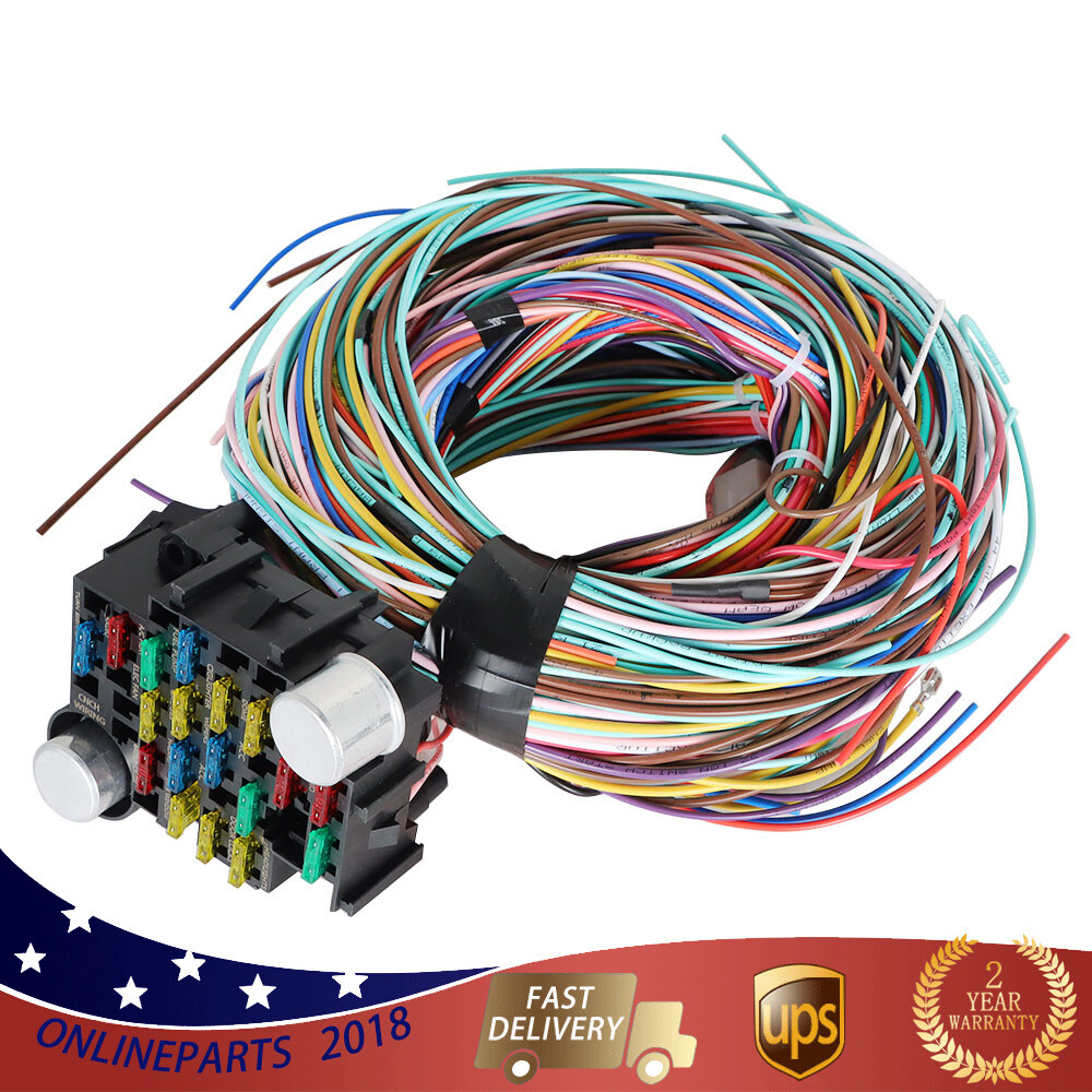For GM Ford Chevy 21 Circuit Wiring Harness Universal Extra Long Wires ...
