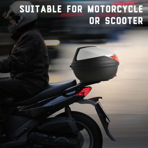 Motorcycle Top Box Bike Scooter Moped Travel Storage Lockable Helmet ...