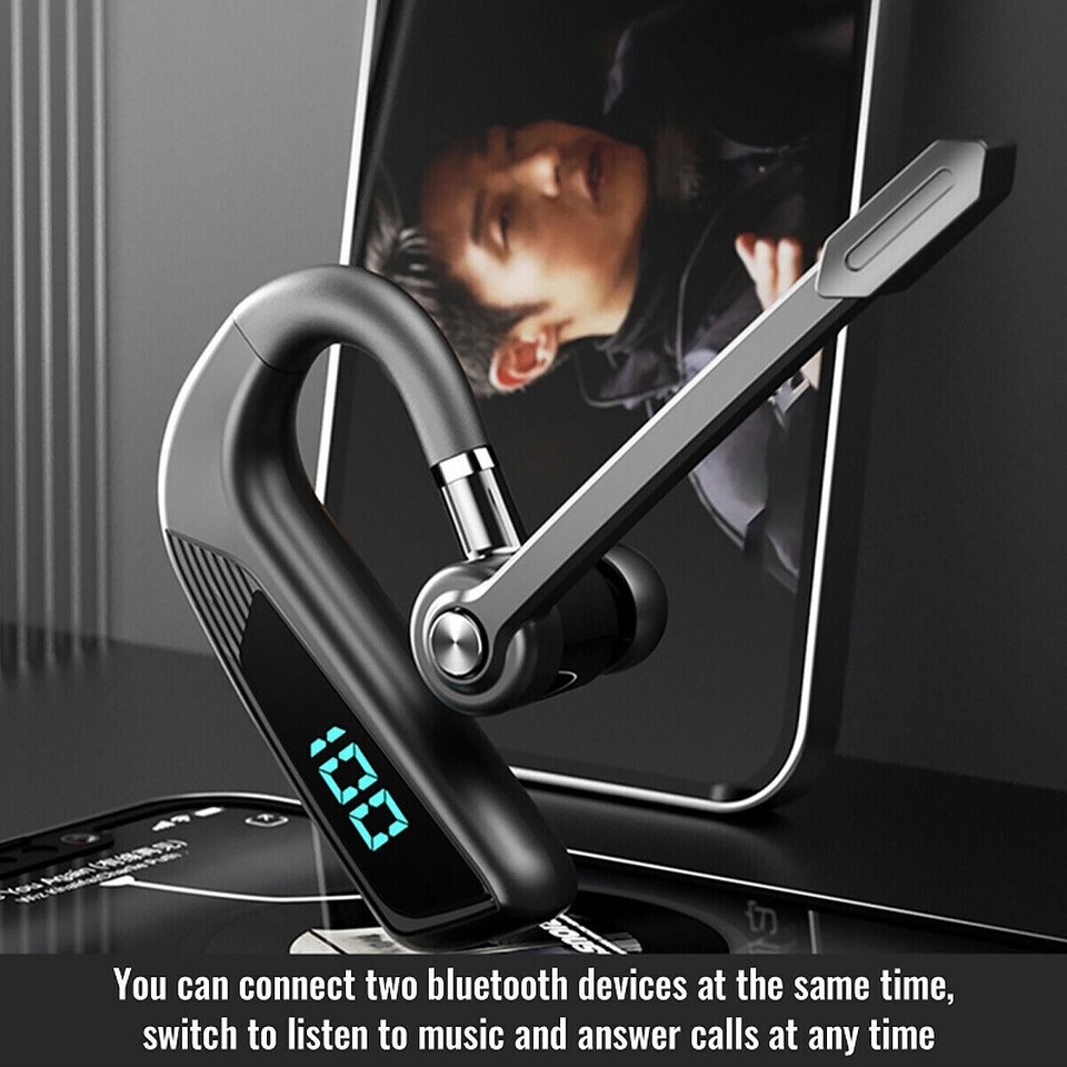 Bluetooth 5.2 Earpiece Wireless Headset Driving Trucker Earbuds Noise ...