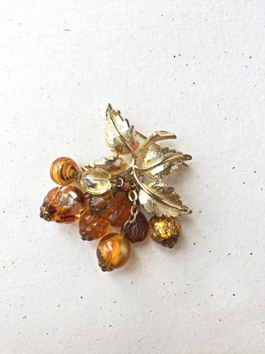 Vintage Art Deco Gold-Tone Amber Topaz Venetian Art Glass Dangling ...