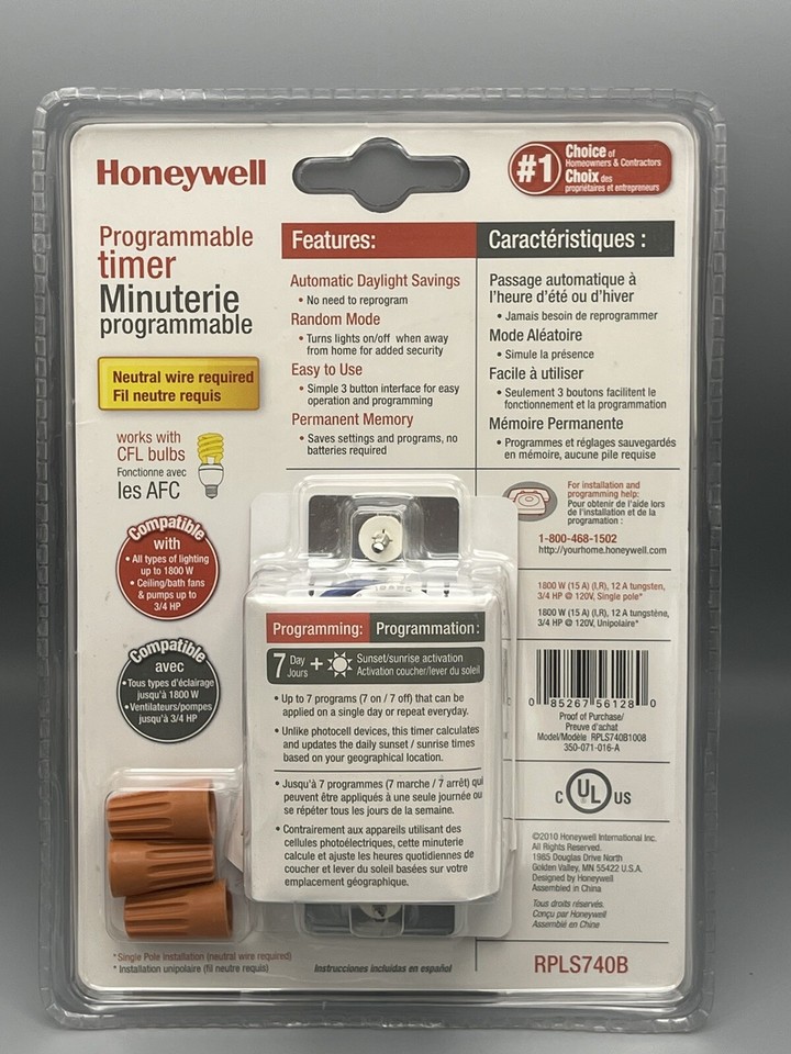 Honeywell ECONO Switch Programable Timer RPLS740B **BRAND NEW SEALED ...