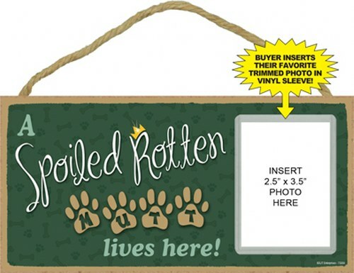 Spoiled Rotten Mutt Lives Here NEW 5x10 Dog Photo Frame CUTE Wood Gift ...