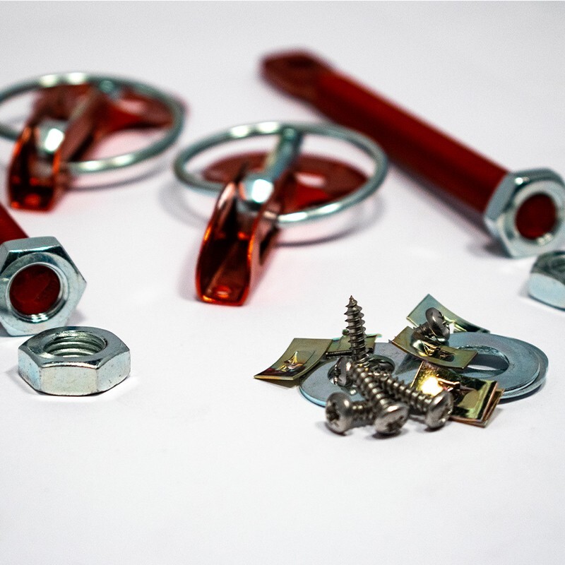 Red Grayston Alloy Rally Bonnet Pins Race Rally Off Road 4x4 Kit Car ...