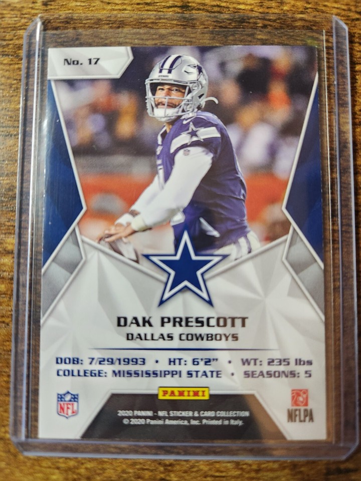 2020 Panini Sticker & Card Collection Dak Prescott #17 Dallas Cowboys ...