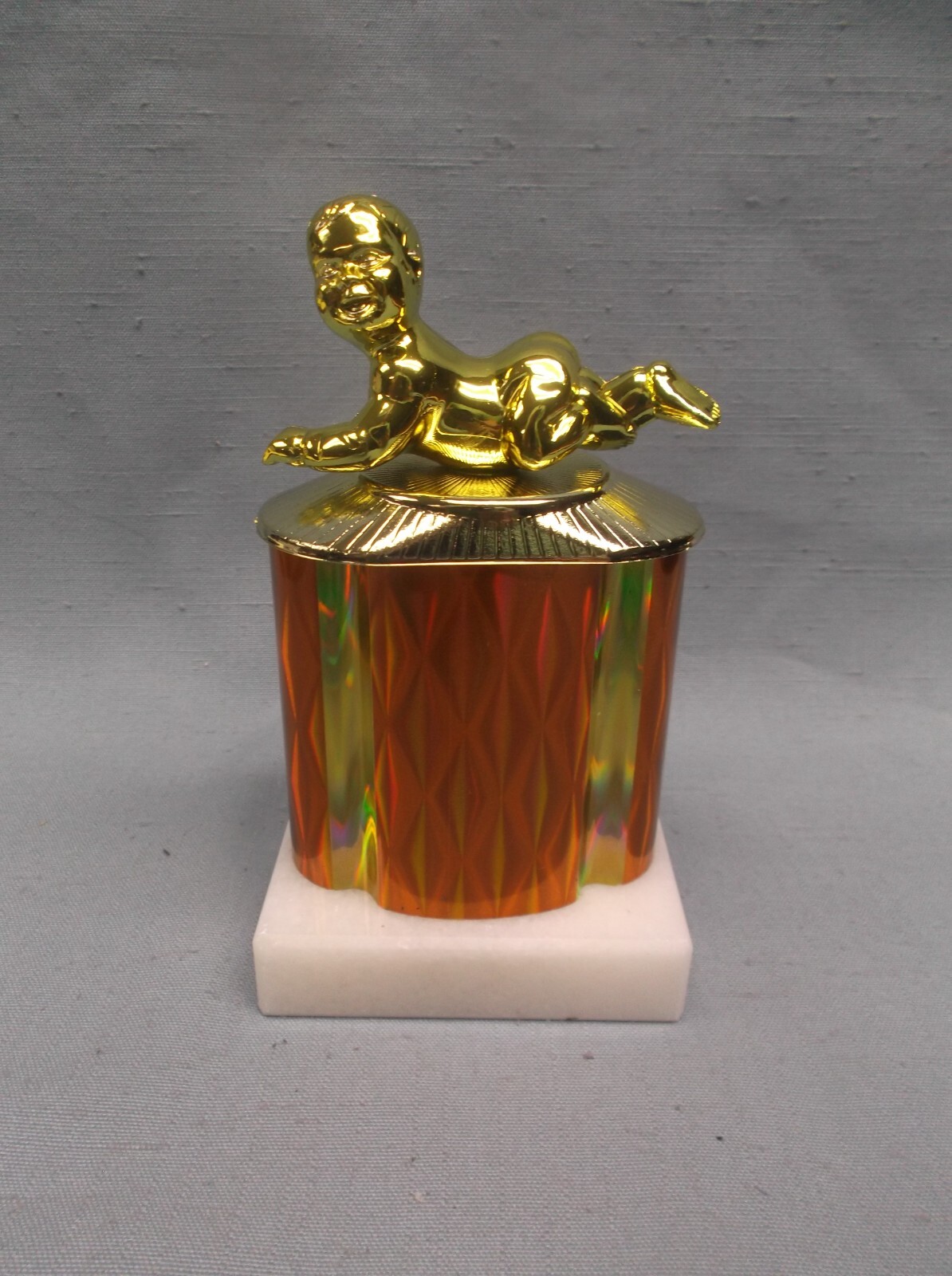 baby trophy award orange column white marble base beauty pageant | eBay