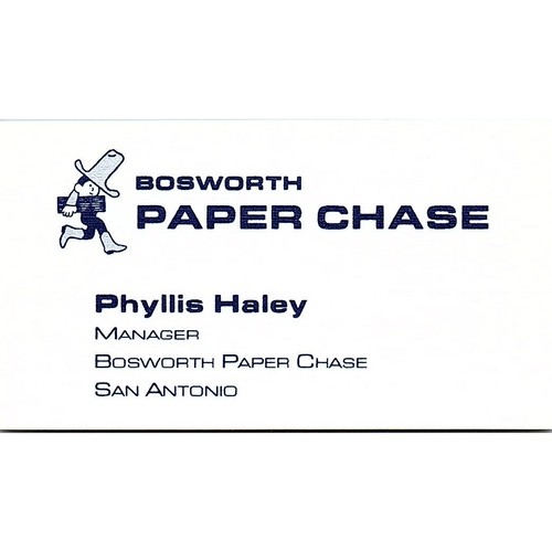 Bosworth Paper Chase Phyllis Haley San Antonio TX Business Card STK2 ...