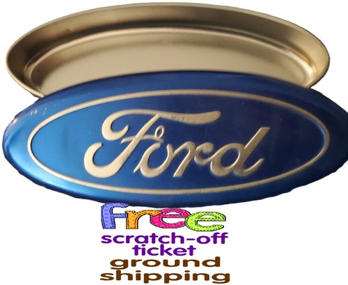 RARE/VINTAGE blue & silver oval Ford emblem tin in really good ...