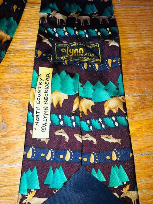 North Country Bear Moose Mens Necktie 100% Silk Tie Alynn Neckwear ...