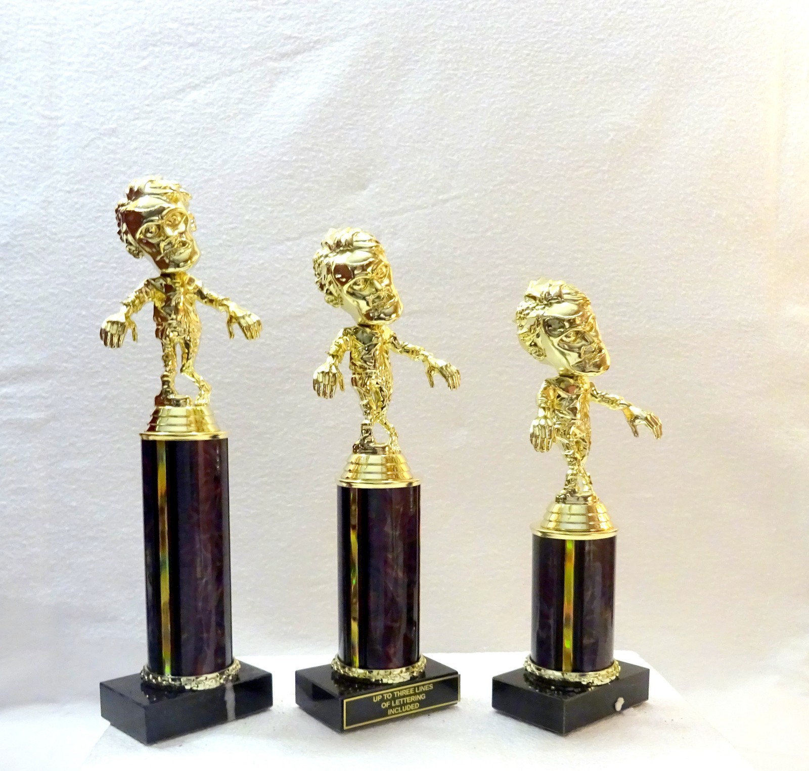 SET OF 3 ZOMBIE HALLOWEEN TROPHIES ZOMBIE COSTUME PARTY AWARD TROPHY #1 ...