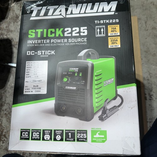 Titanium TI-STK225 Inverter Welder with Electrode Holder for sale ...