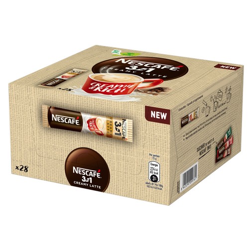 Nescafe CREAMY LATTE 3 in 1 - Instant Coffee 28pcs x 15g - 420g / 14 ...