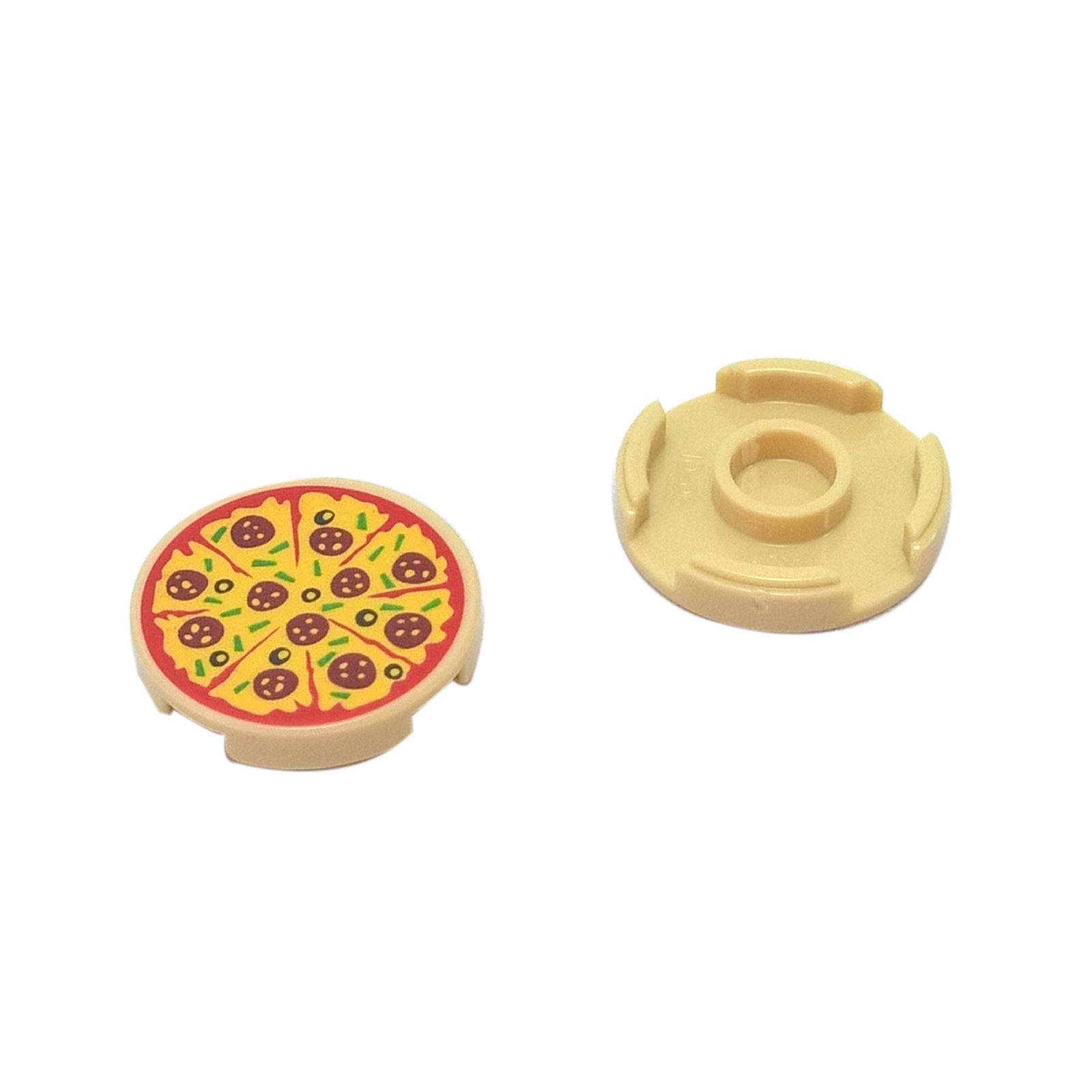 2 NEW LEGO Tile, Round 2 x 2,Bottom Stud Holder,Pizza Pepperoni,Olive ...