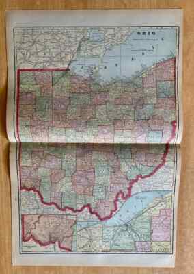 Antique Map 1903 OHIO United States US 21 3/4 x 14 1/2 Original OH | eBay
