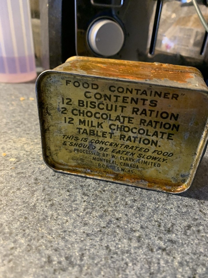 Rare WW2 Food Packet Survival ST-4 Ration can tin 1945 Canada | eBay