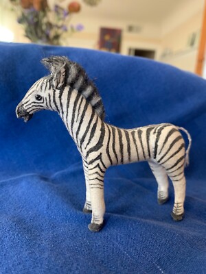 Hand-painted zebra figurine artist signed unique | eBay