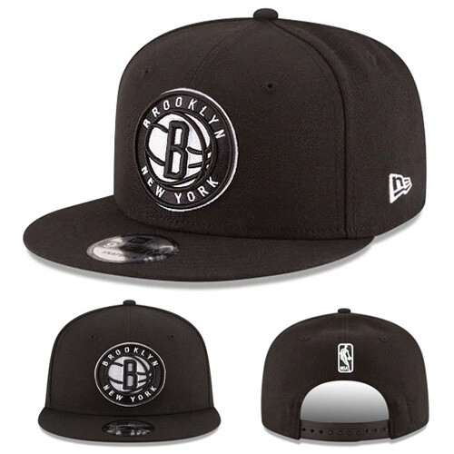 New Era Brooklyn Nets Snapback Hat Black NBA Official Team Basic Cap | eBay