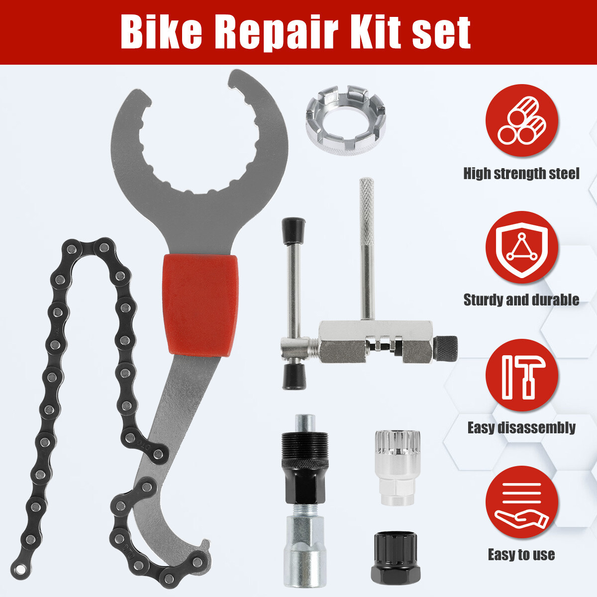 Bike Repair Tool Kit Steel Bicycle Chain Remover Tool Portable ...