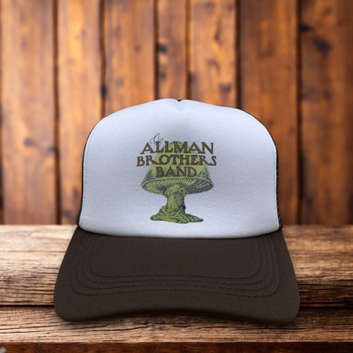 The Allman Brothers Mens Trucker Hat Brown Snapback Mushroom Retro Ball ...